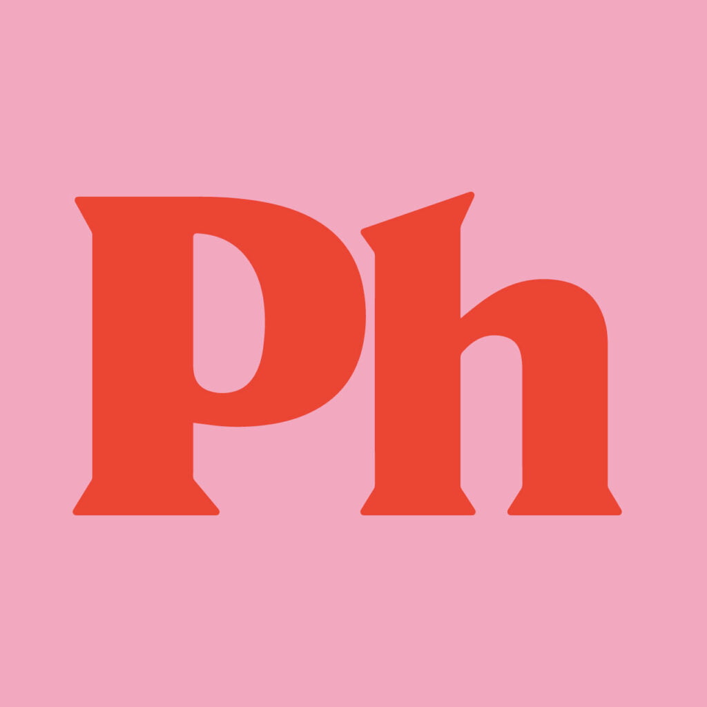 Phosphor PH Square Logo Red on Pink - SAA Hub